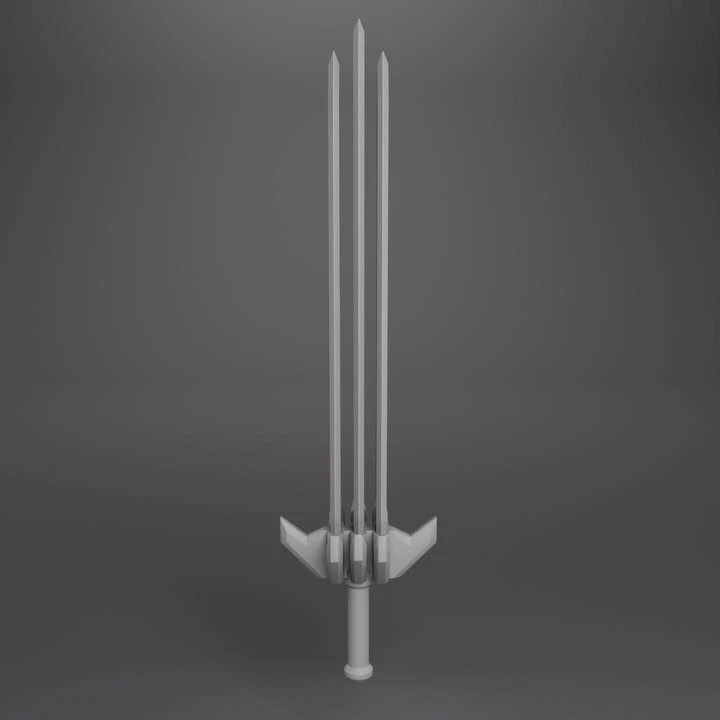 The Sword and the Sorcerer Tri Blade Sword 40 inches tall 8 pieces 3D ...