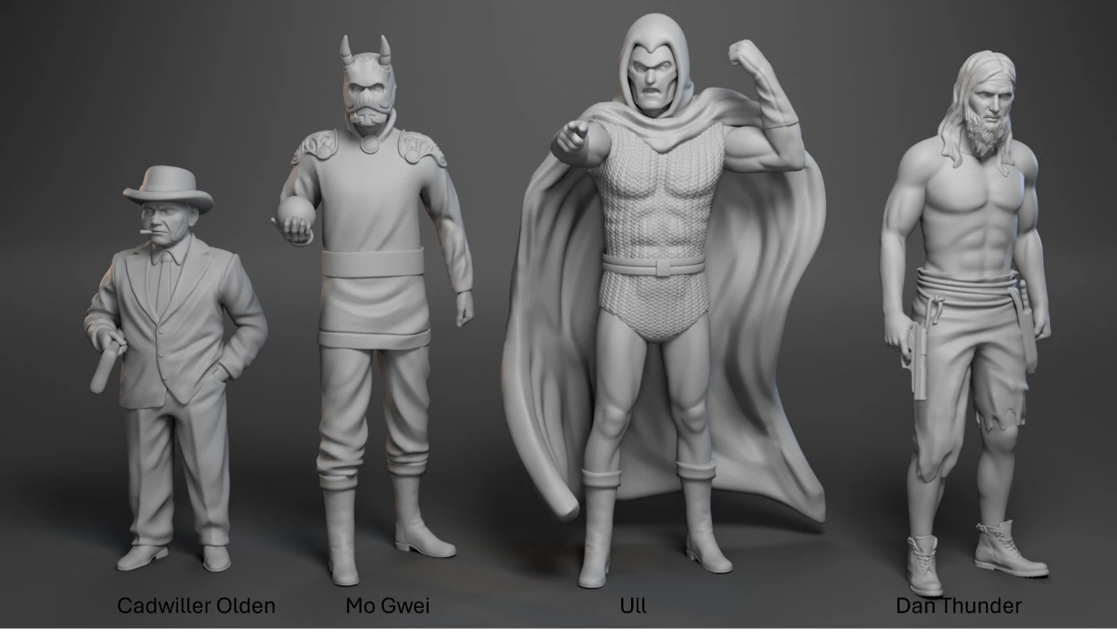 Doc Savage 3D Printed 10 Figure Set 1:18 (4") Cadwiller Ool Nero Da ...