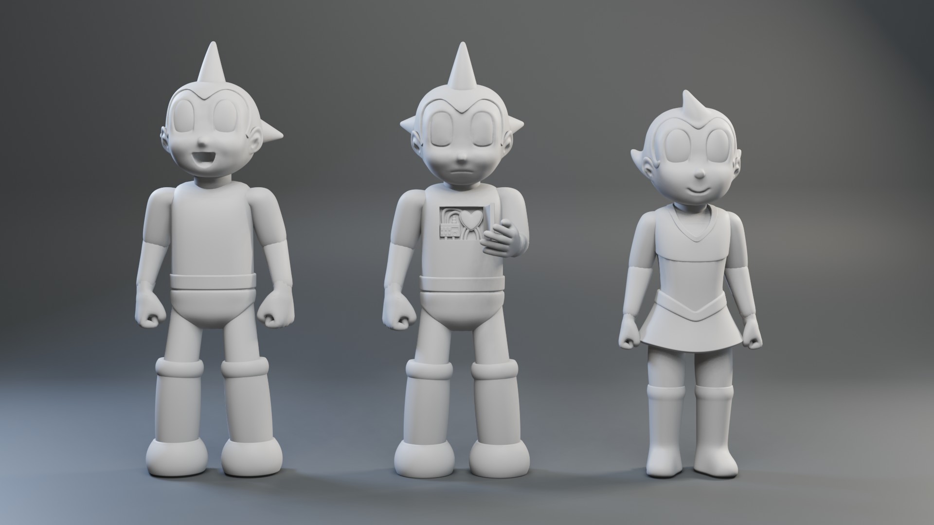 Astro Boy Astro Girl - 5 Figure Set - Standing In-Flight - 1:24