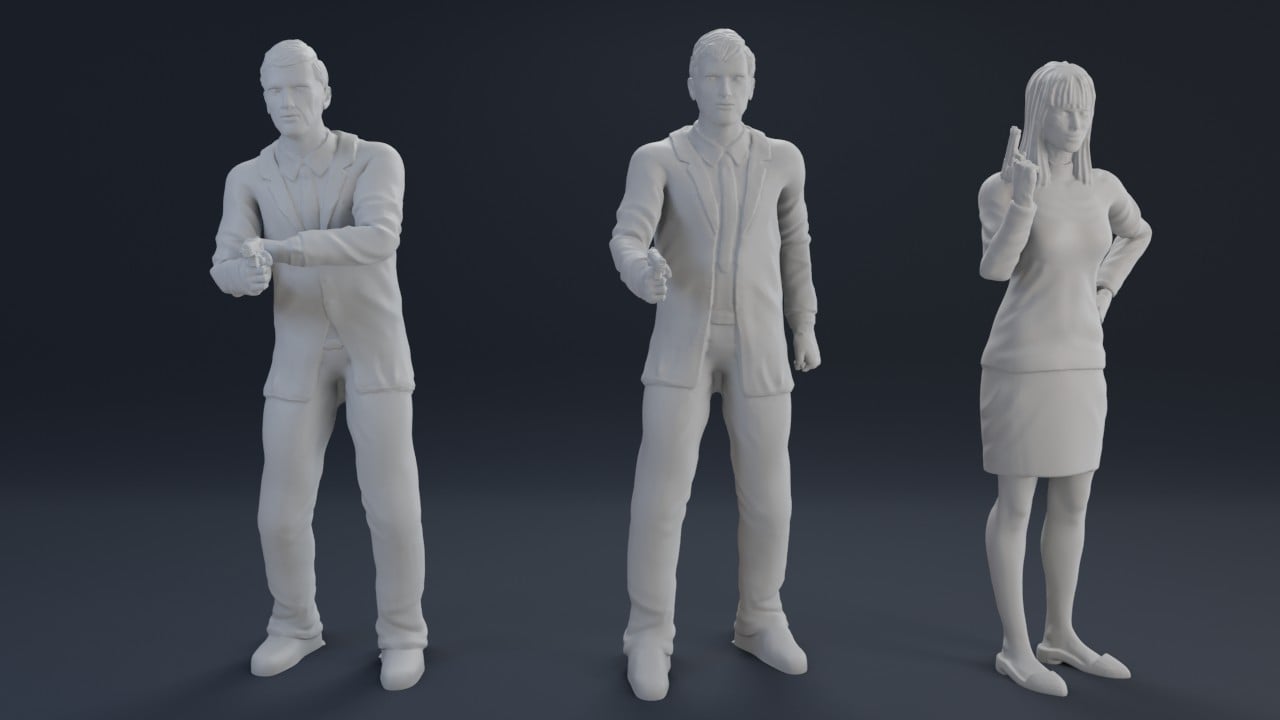 Man from UNCLE and April Dancer - 3 Figure Set - 1:35 1:24